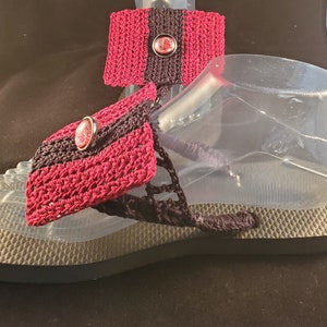GO USC GAMECOCKS! Women's Hand-crocheted Flip Flop Sandals in Garnet ...