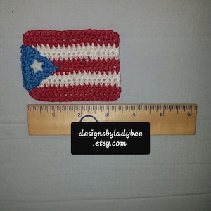 Price Reduced on Large Flag! Puerto Rico Hand-crocheted Flag Patch ...