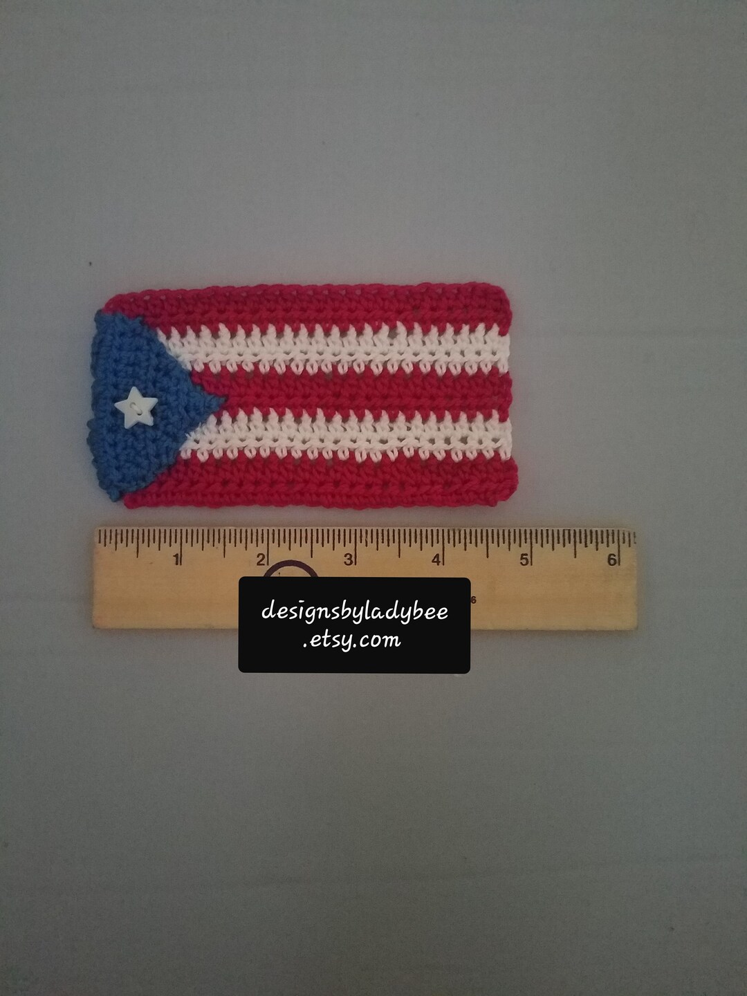 Price Reduced on Large Flag! Puerto Rico Hand-crocheted Flag Patch ...