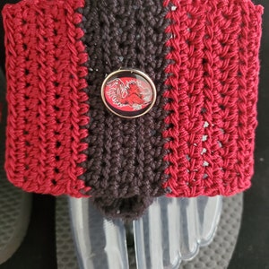 GO USC GAMECOCKS! Women's Hand-crocheted Flip Flop Sandals in Garnet ...