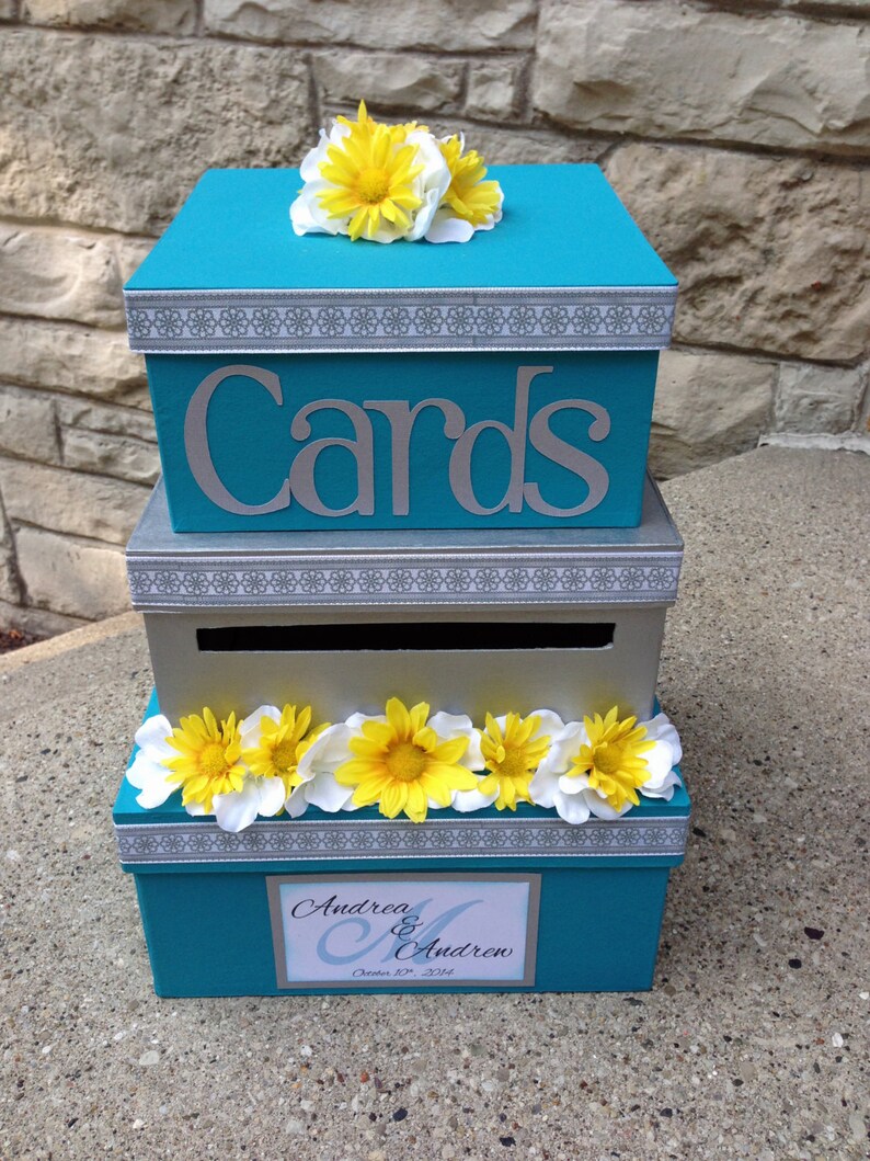 Custom Wedding Card Box 3 Tier Card Holder Square - Etsy