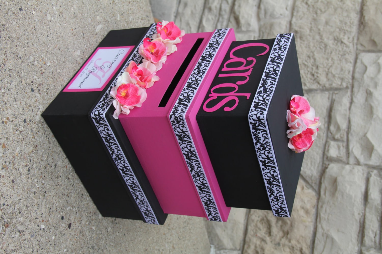 Custom Wedding Sweet 16 Card Box 3 Tier Card Holder | Etsy