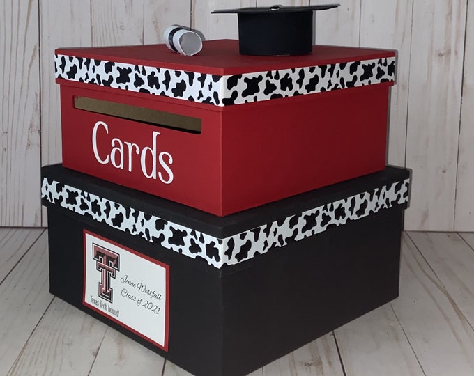 Custom Graduation Card Box, 2 Tier, Card Holder, Square, College or ...