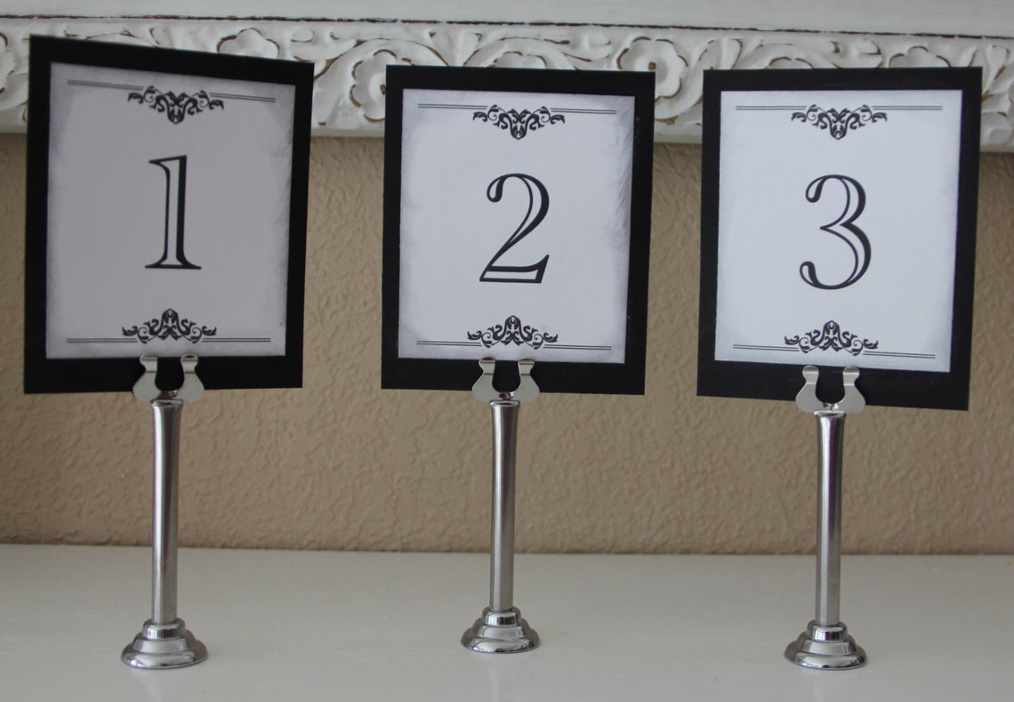 Handmade Table Numbers Elegant Design Black Tie Event - Etsy
