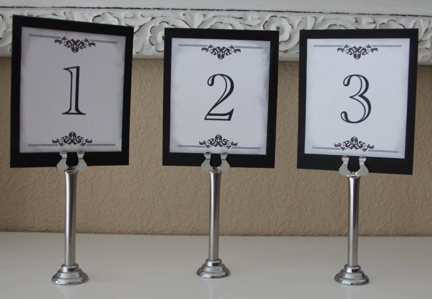 Handmade Table Numbers Elegant Design Black Tie Event | Etsy