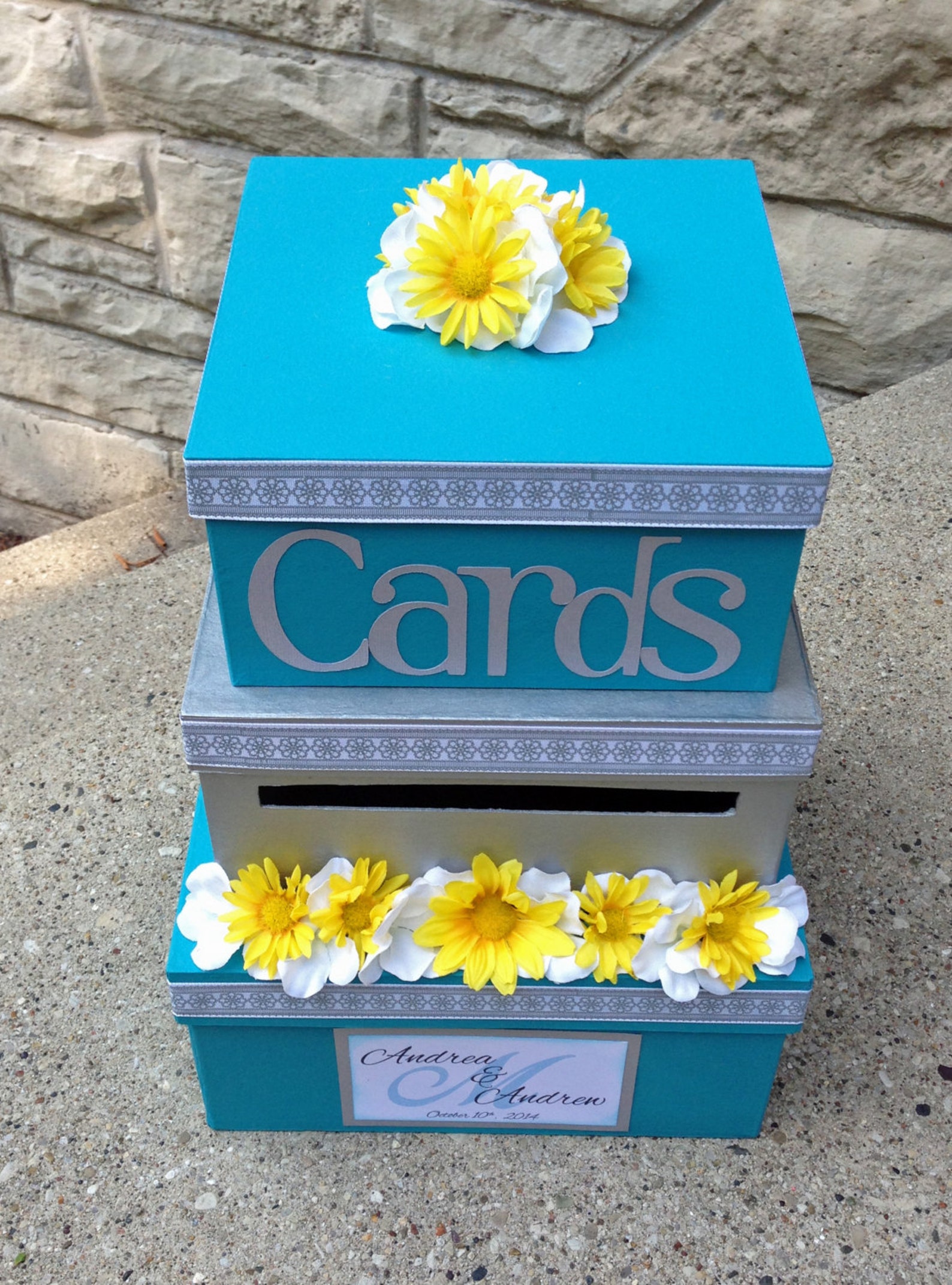 Custom Wedding Card Box 3 Tier Card Holder Square - Etsy