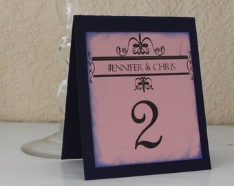 Table Numbers Pink and Orange Wedding Decor Special Event | Etsy