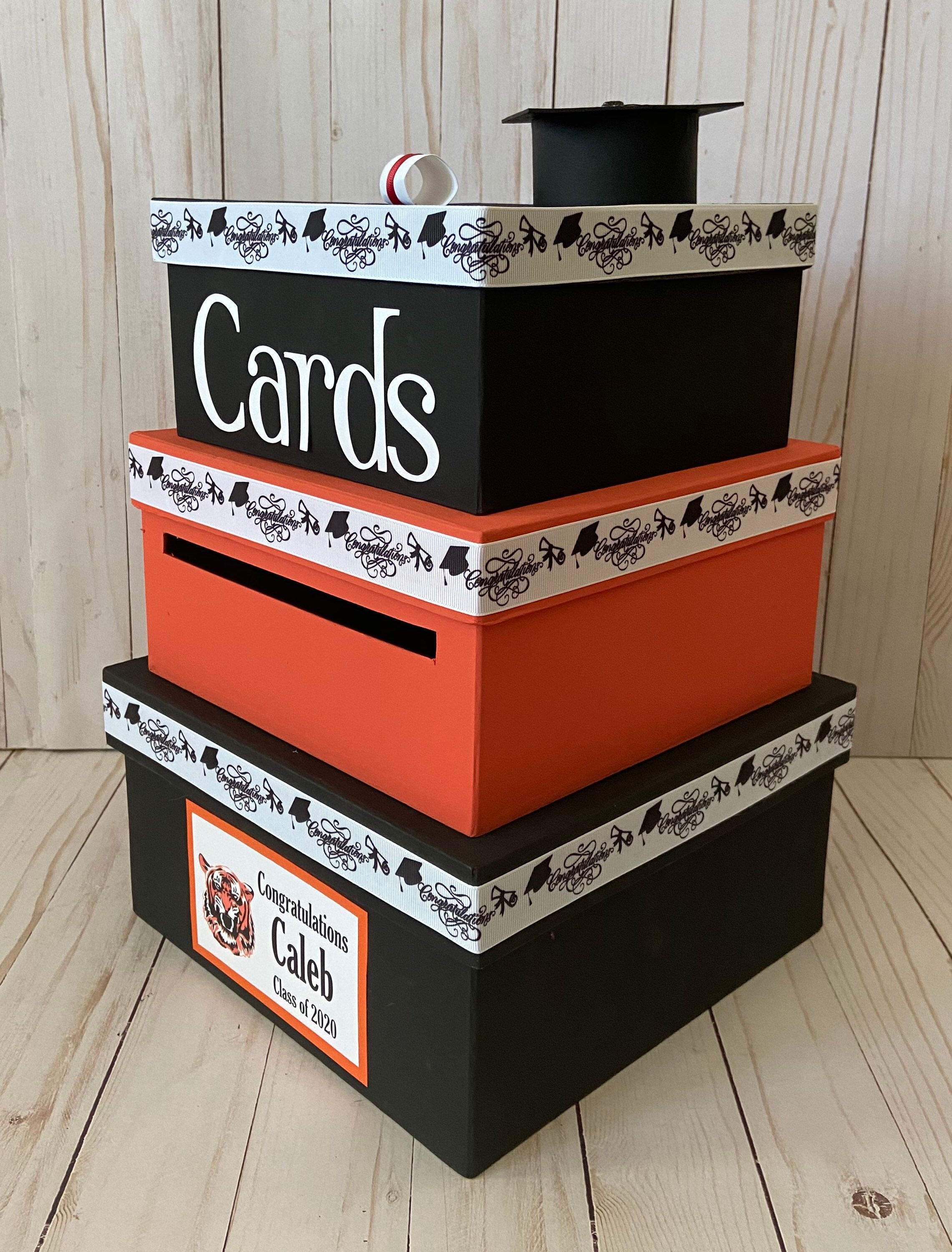 Custom Graduation Card Box, 3 Tier, Card Holder, Square, College or ...