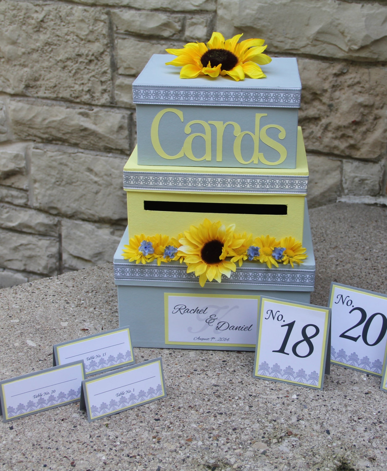 Handmade Place Cards Gray and Yellow Lace Vintage Wedding - Etsy