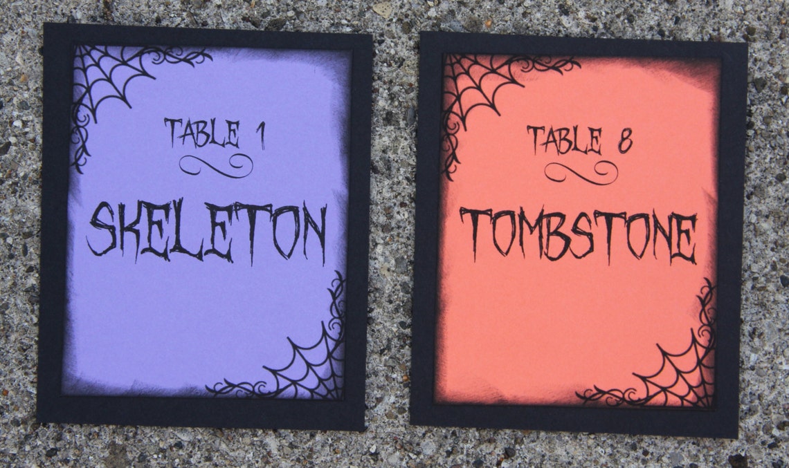 Handmade Table Numbers Halloween Design Wedding Special - Etsy