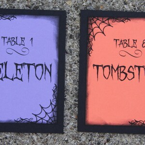 Handmade Table Numbers, Halloween Design, Wedding, Special Event ...