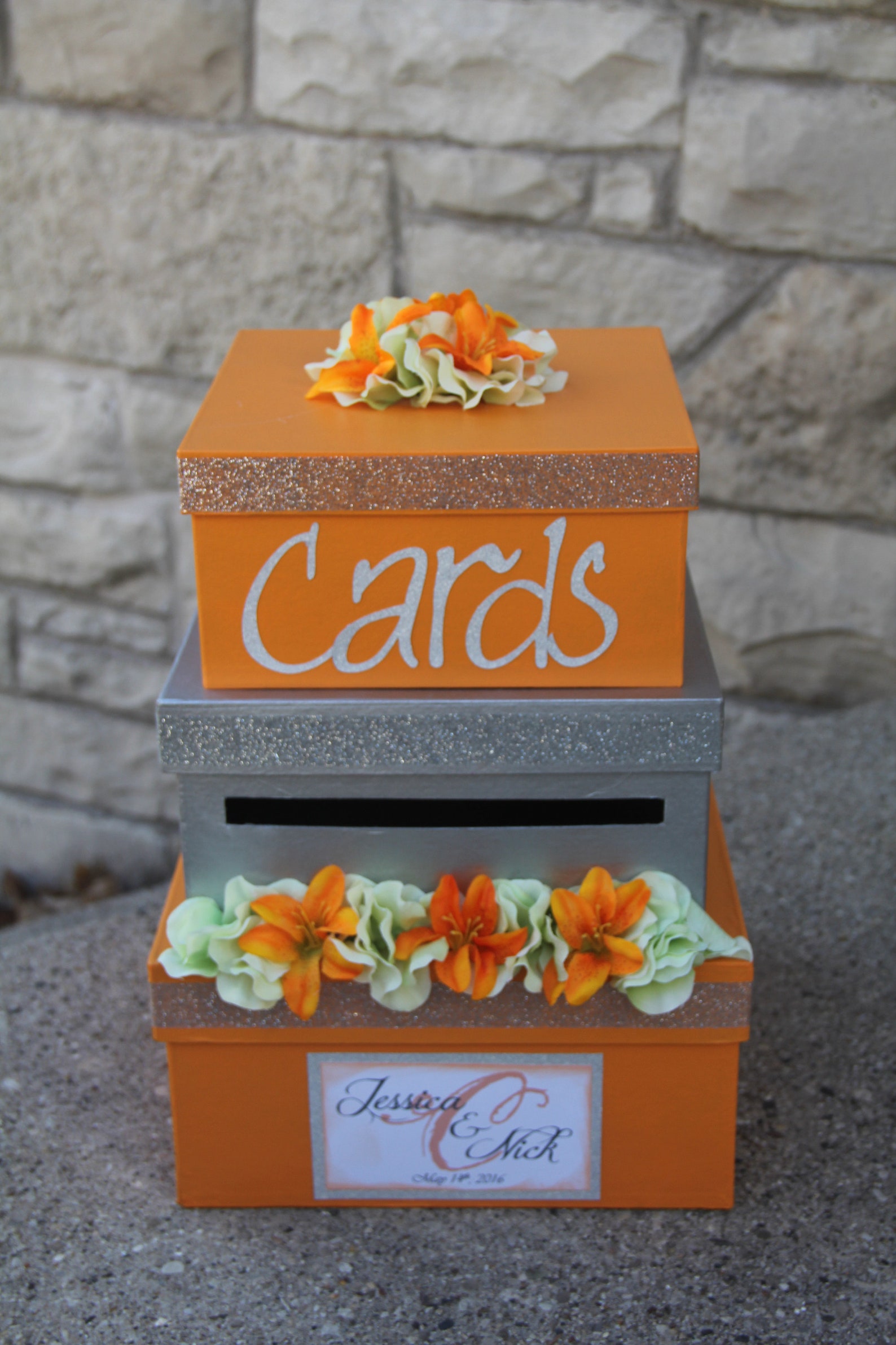 Custom Wedding Card Box 3 Tier Card Holder Square - Etsy