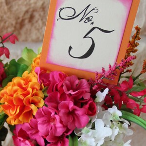 Table Numbers, Pink and Orange, Wedding Decor, Special Event, Reception ...
