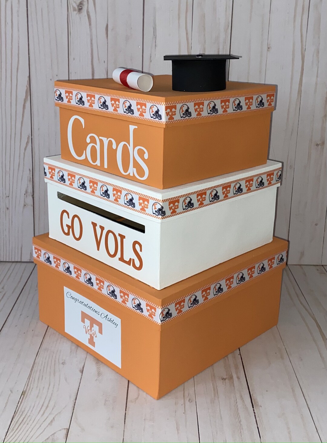 Custom Graduation Card Box, 3 Tier, Card Holder, Square, College or ...