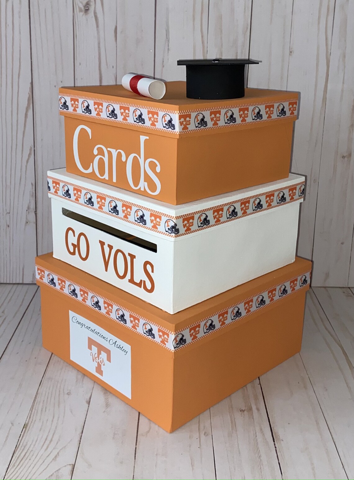 Custom Graduation Card Box 3 Tier Card Holder Square - Etsy