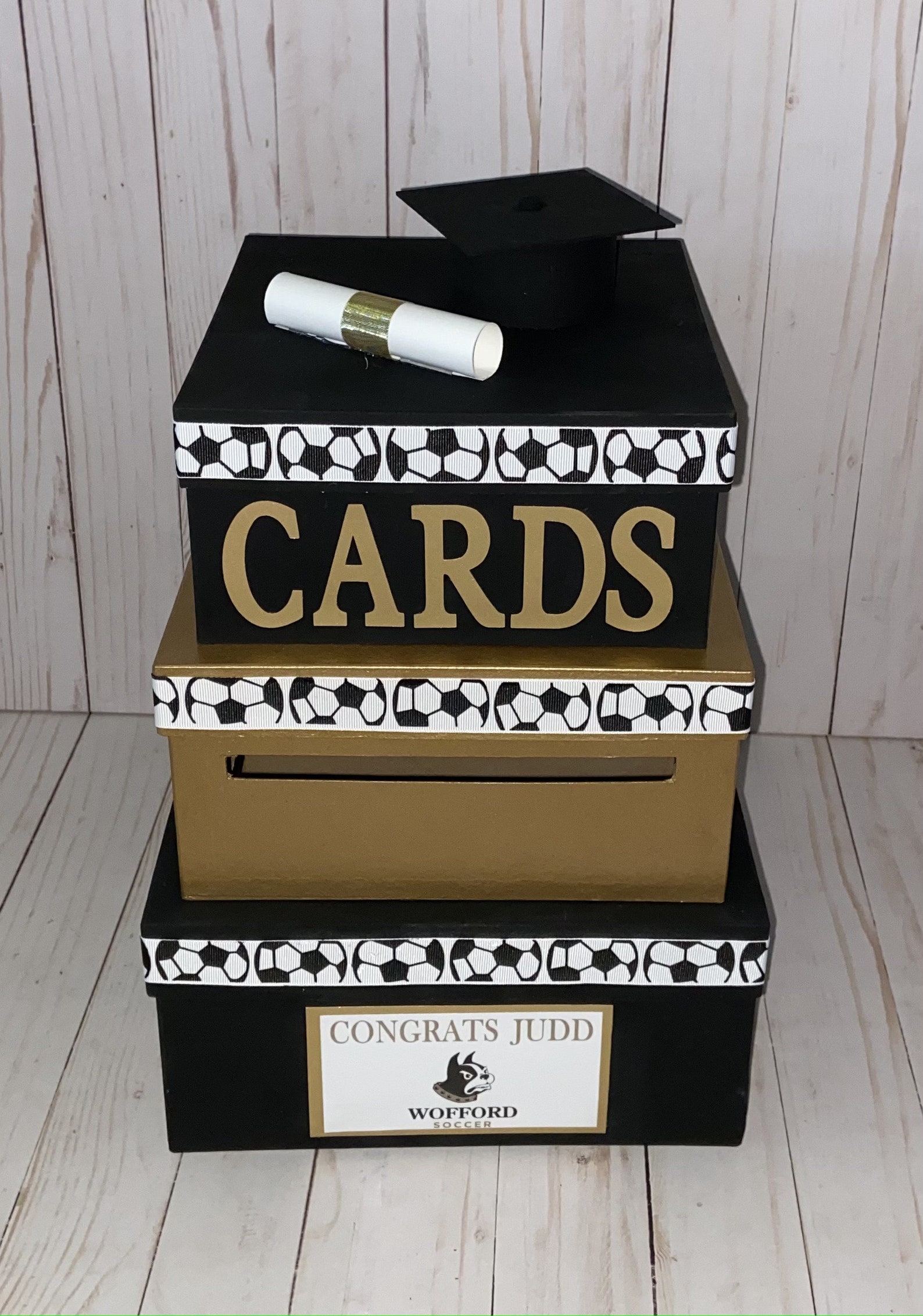 Custom Graduation Card Box 3 Tier Card Holder Square | Etsy