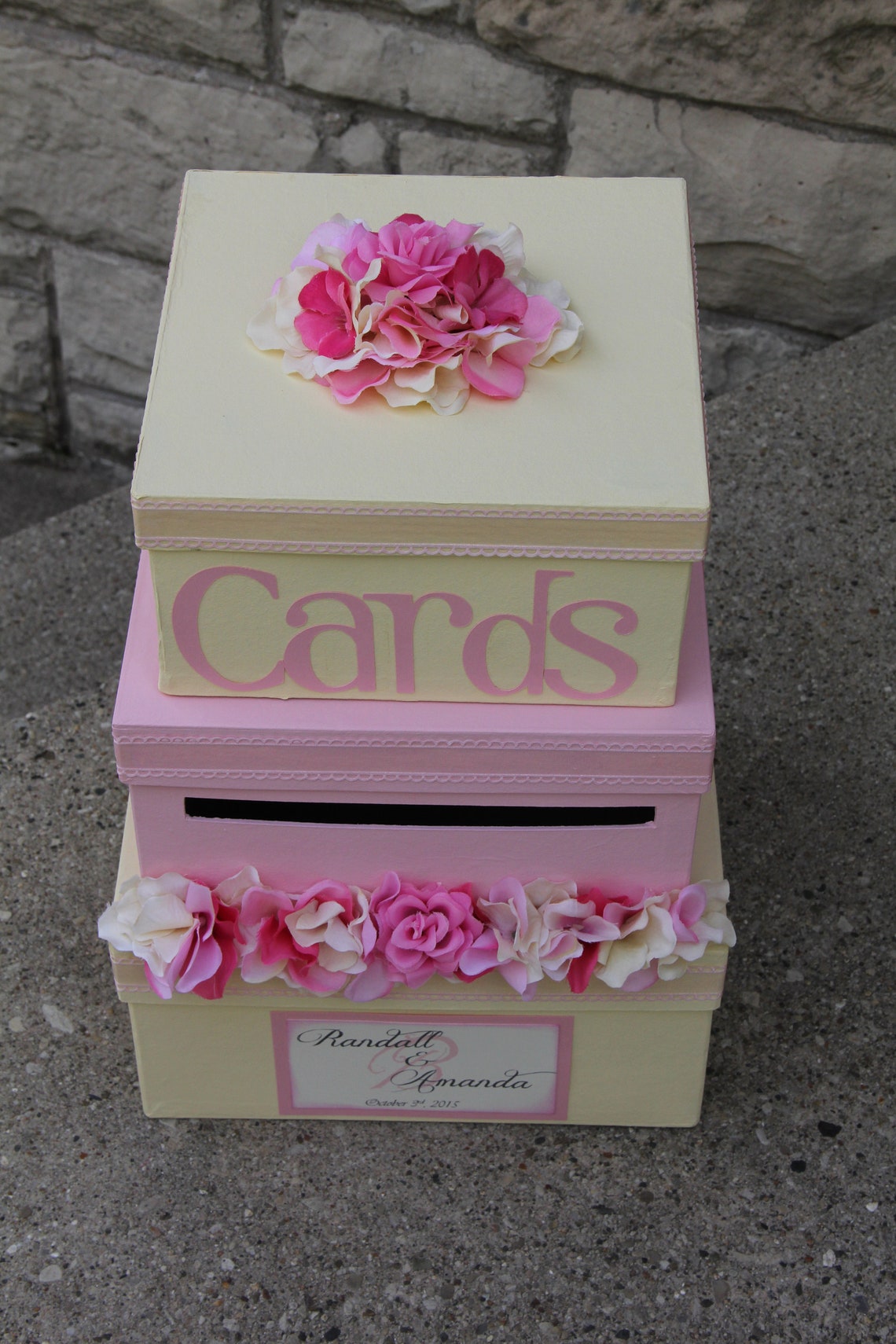 Custom Wedding Card Box 3 Tier Card Holder Square Ivory - Etsy