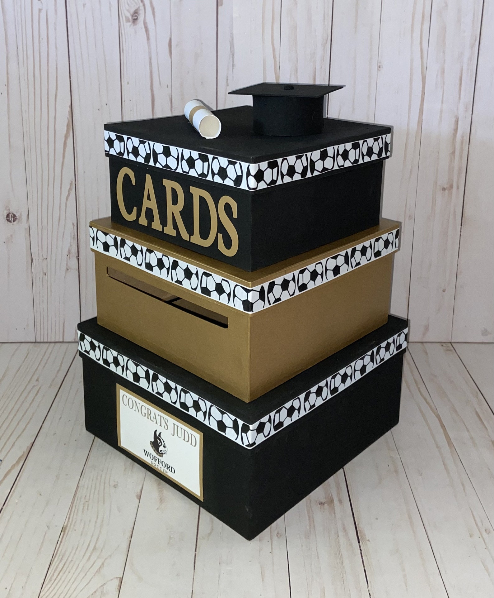 Custom Graduation Card Box 3 Tier Card Holder Square | Etsy