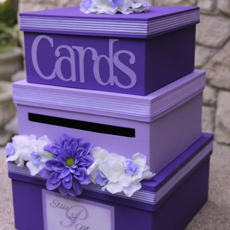 Purple Wedding Card Box - Etsy