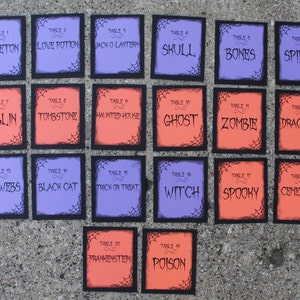 Handmade Table Numbers, Halloween Design, Wedding, Special Event ...