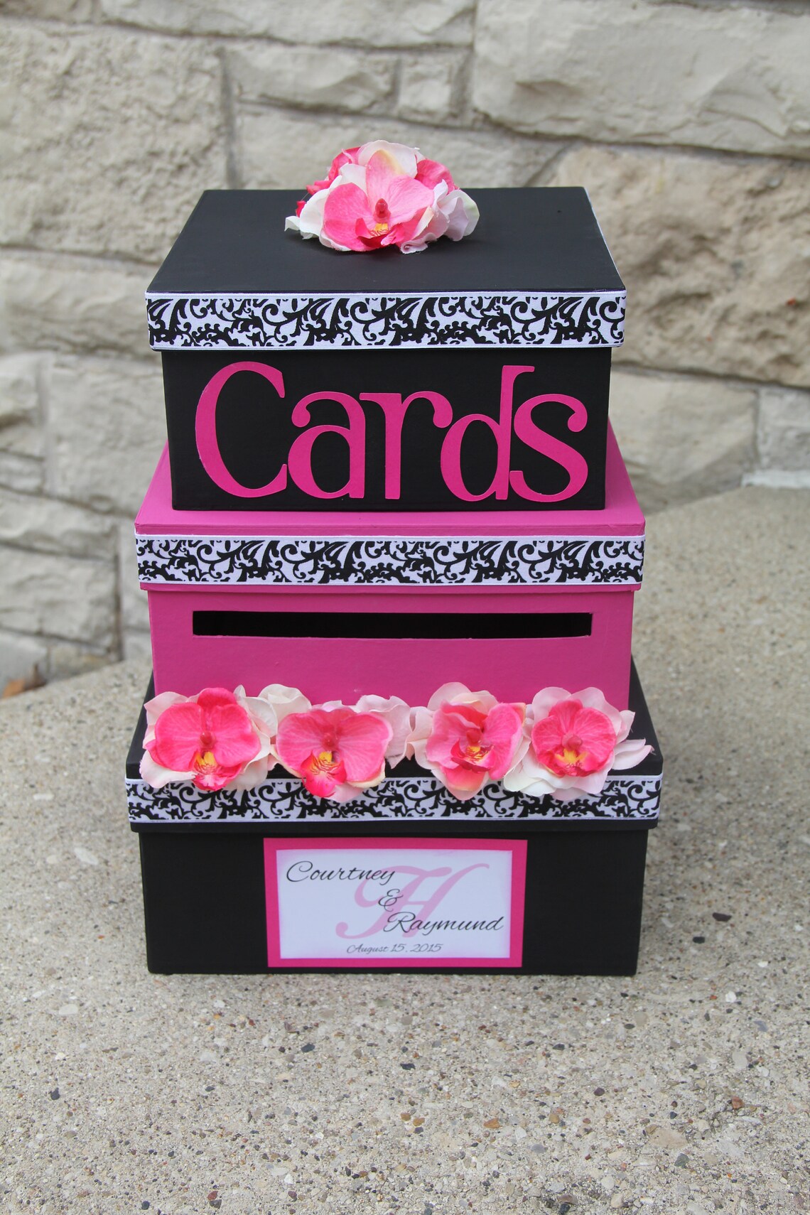 Custom Wedding Sweet 16 Card Box 3 Tier Card Holder - Etsy
