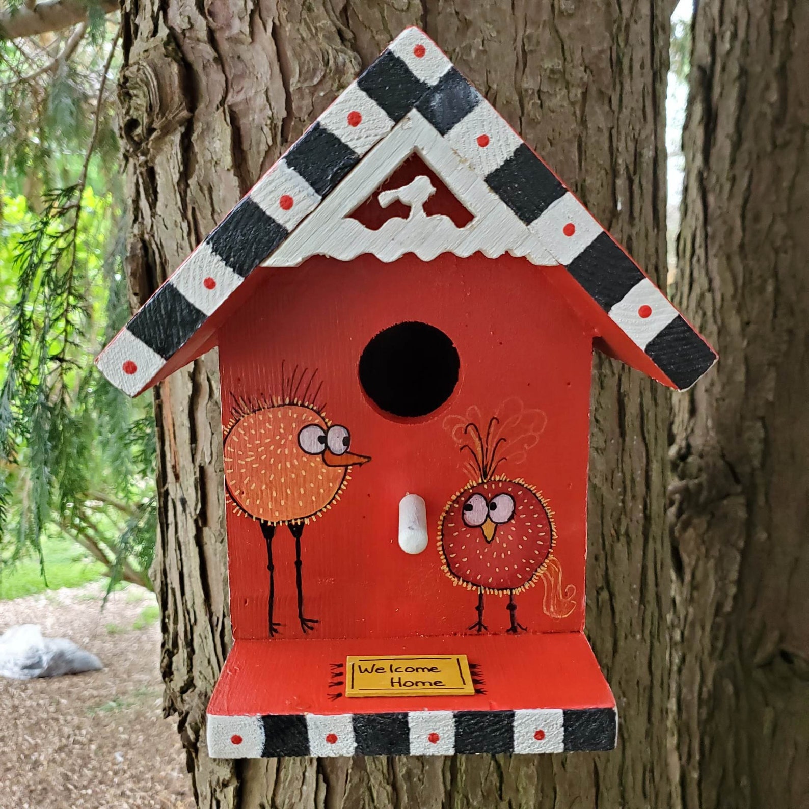 Wacky Alien Birds Handpainted Birdhouse FREE SHIPPING - Etsy