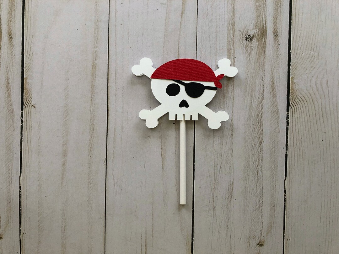 Jolly Roger Cupcake Toppers / Pirate Theme Party Decorations / Jolly ...