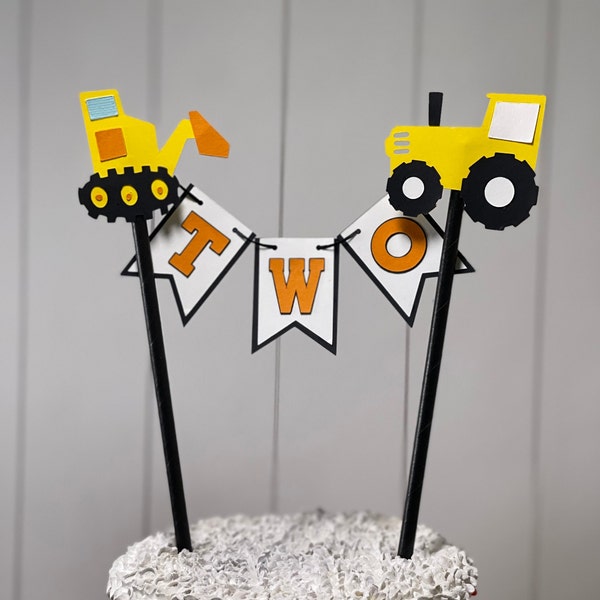 Construction Theme Birthday Cake Topper - Etsy