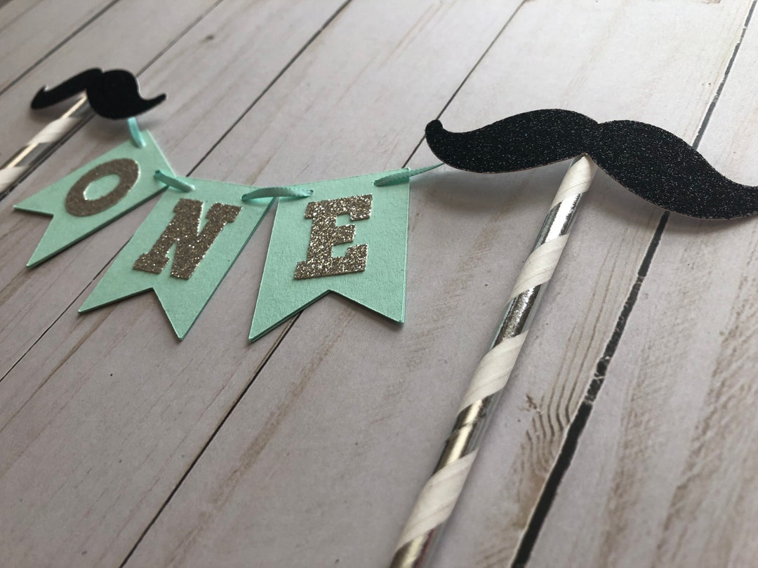 Little Man Mustache Cake Topper: Glitter Birthday Party Decor - Etsy