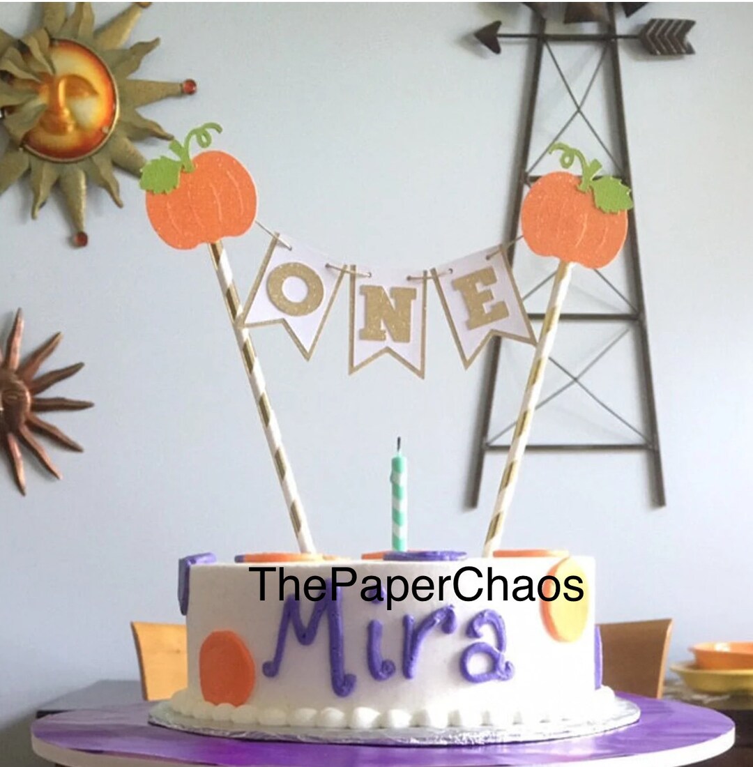 Pumpkin Cake Topper: First Birthday Fall Party Decor - Etsy