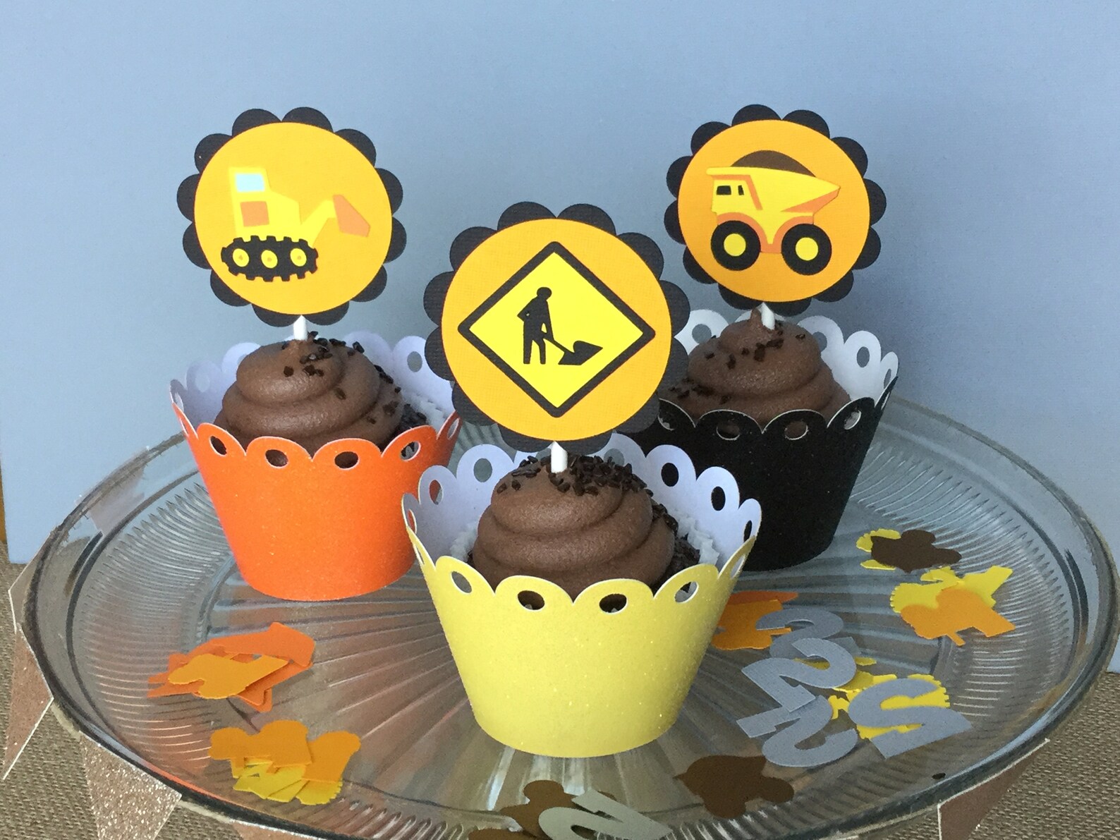 Construction Themed Cupcake Toppers / Under Construction | Etsy
