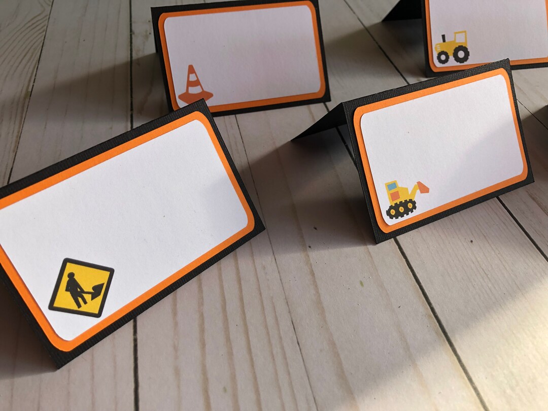 Construction Party Food Tents: Truck Theme Place Cards - Etsy