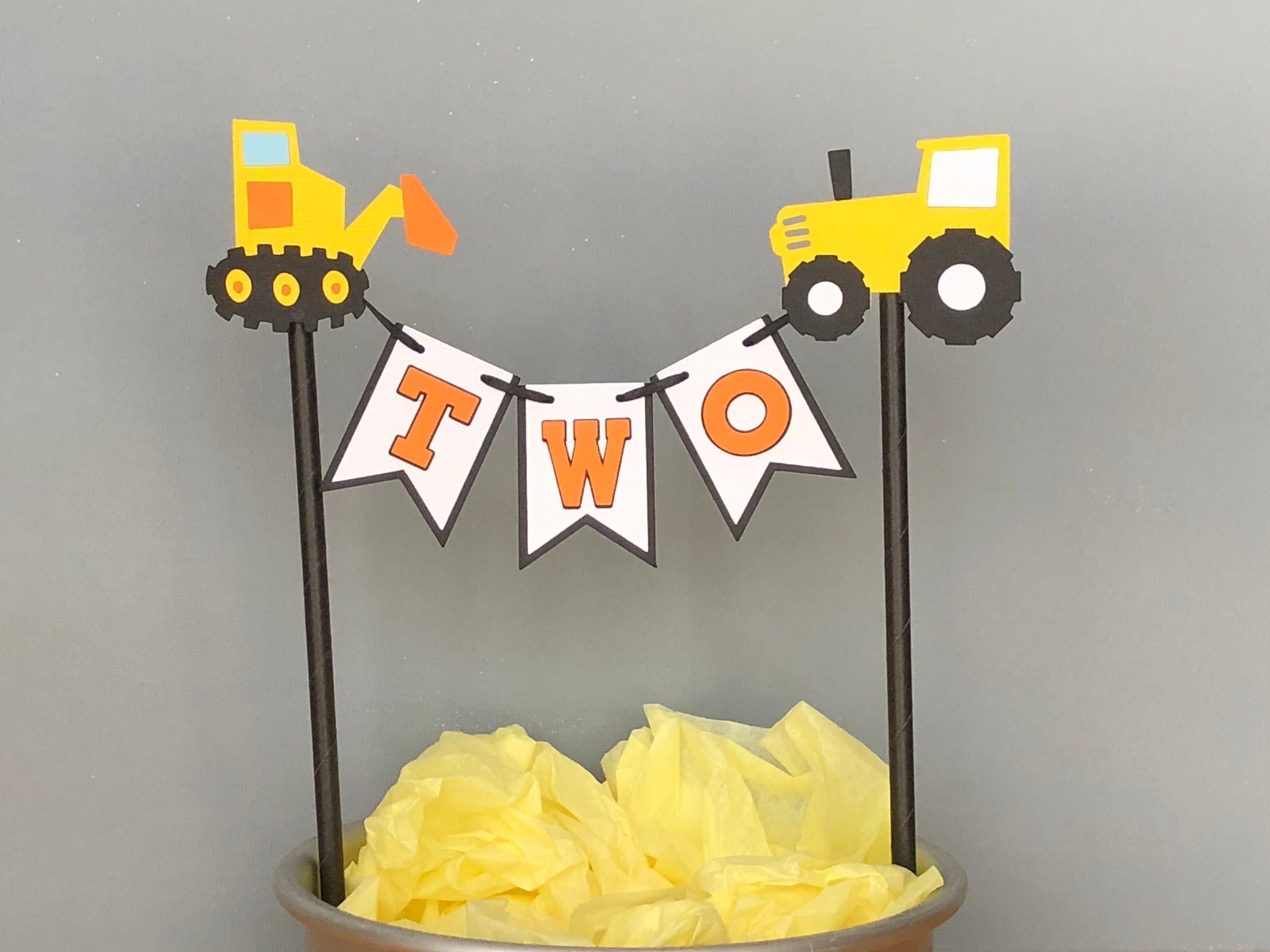 Construction Theme Cake Topper / Construction Theme Cake | Etsy