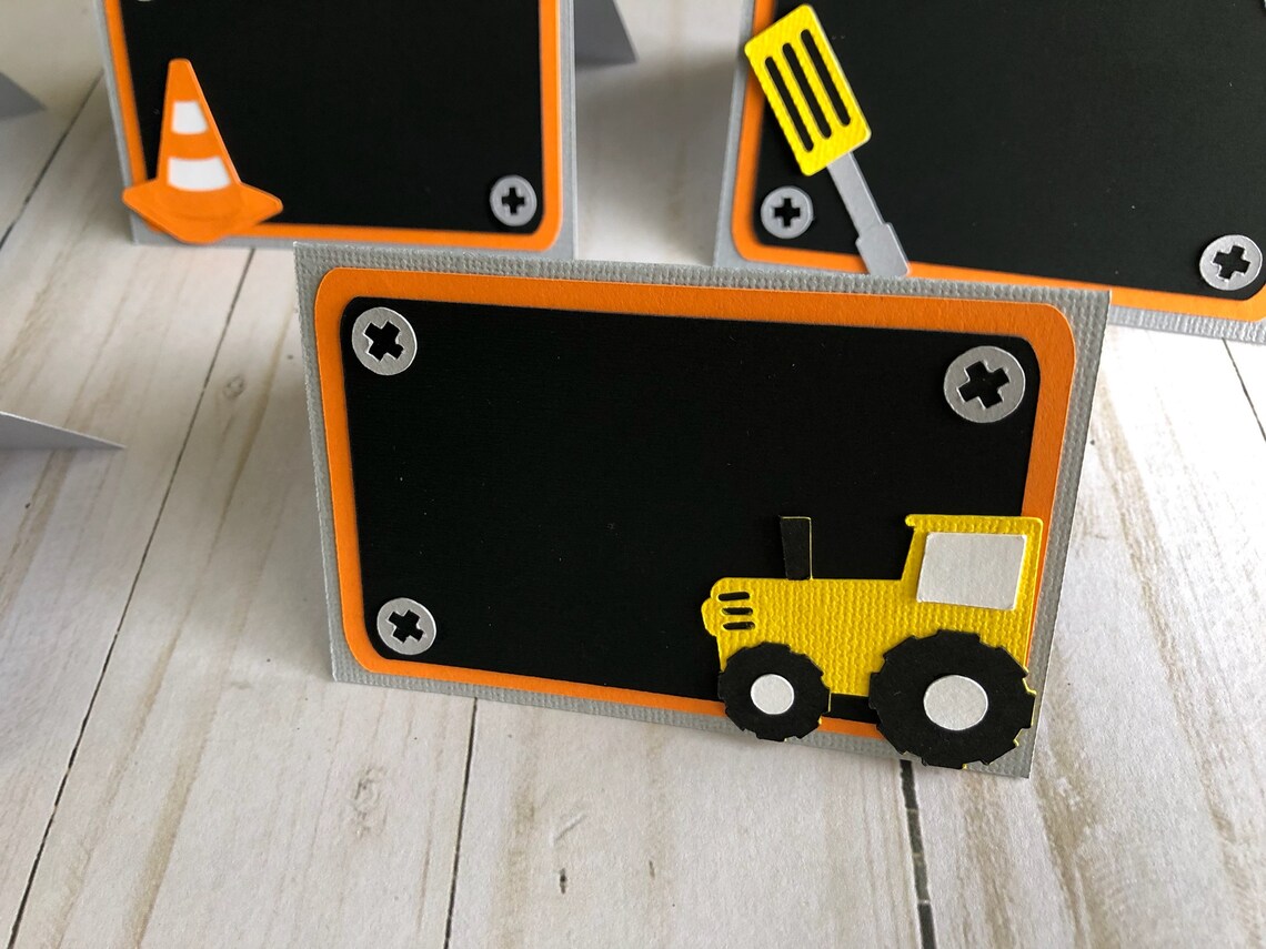 Construction Theme Food Label Cards / Construction Theme Place - Etsy