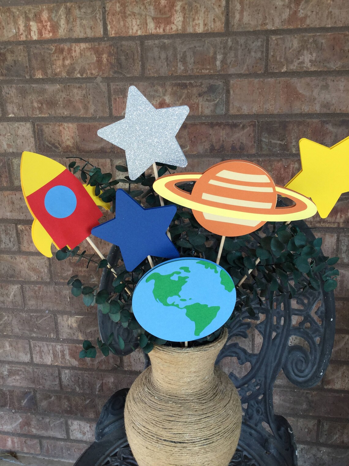 Space Birthday Party Centerpieces: Rocket, Planets, Stars - Set of 6 - Etsy