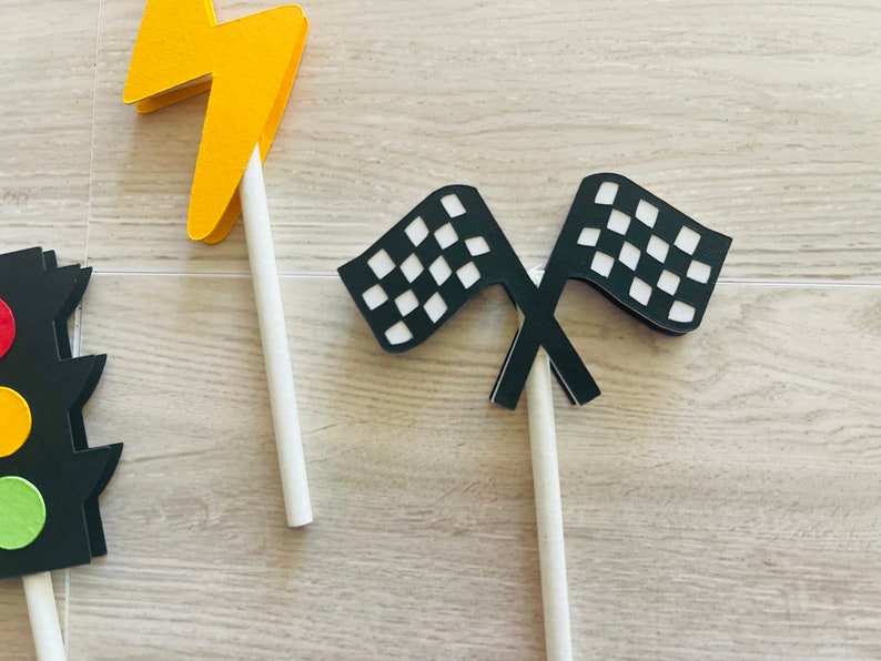 Race Car Cupcake Toppers, Two Fast Birthday Decorations, Fast One Party ...