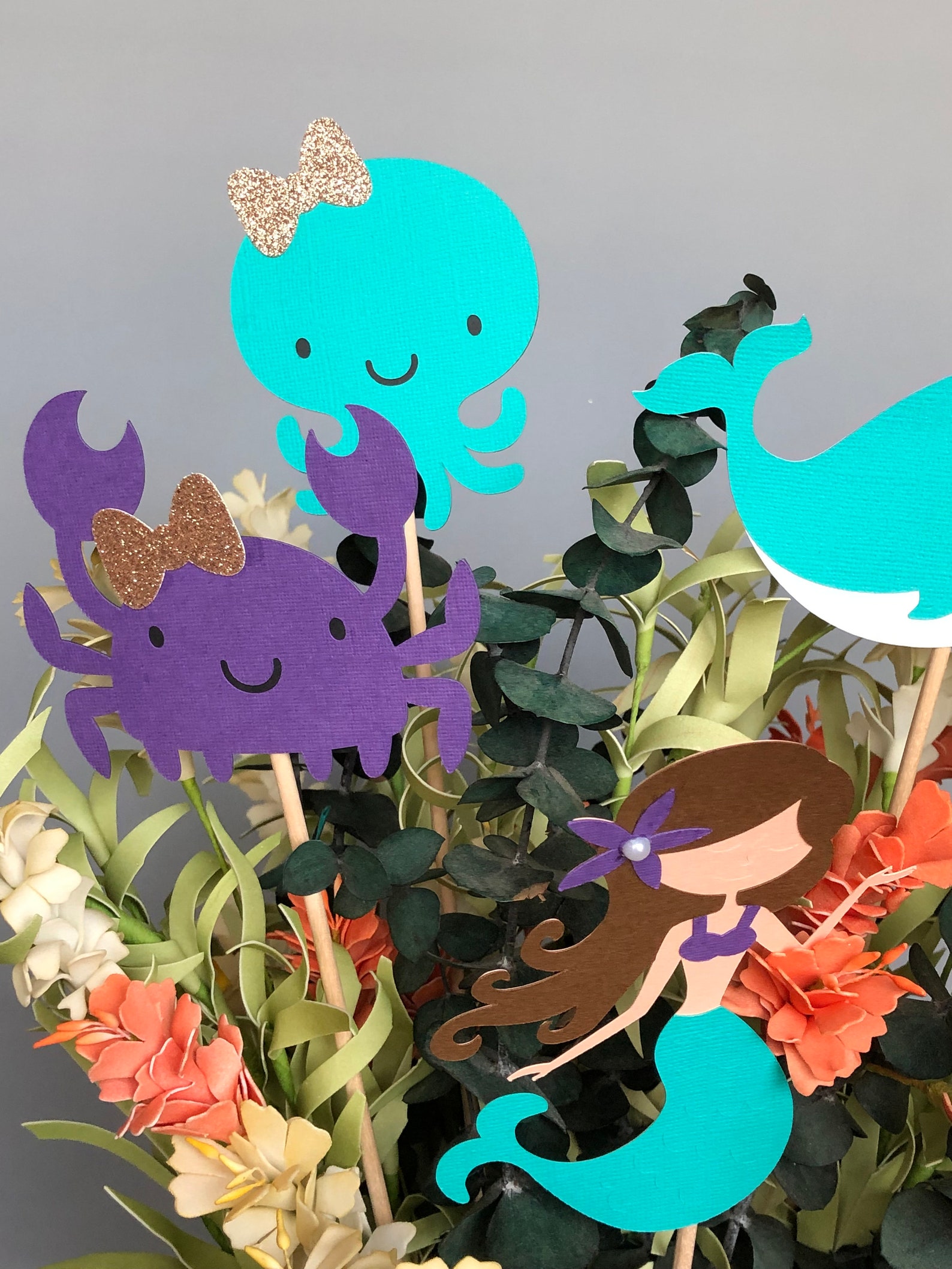 Mermaid Theme Centerpieces Set of 6 / Mermaid Theme Party / - Etsy