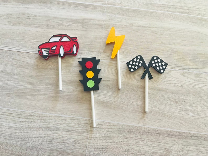 Race Car Cupcake Toppers, Two Fast Birthday Decorations, Fast One Party ...