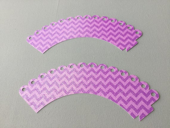 Chevron Purple Cupcakes