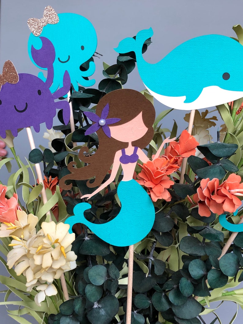 Mermaid Theme Centerpieces Set of 6 / Mermaid Theme Party / - Etsy