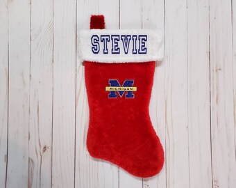 Fan Favorite - Custom Michigan Wolverines Christmas Stocking - Etsy
