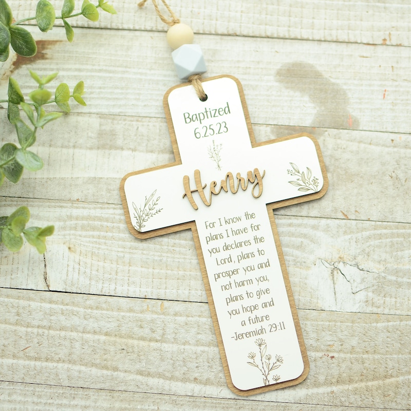 Custom Baptism Cross Boy - Etsy
