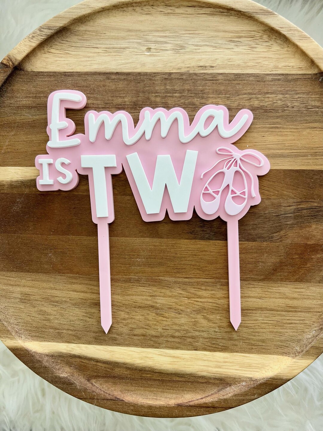 Tutu Birthday Cake Topper - Ballerina Party, 2nd Birthday Cake Topper ...