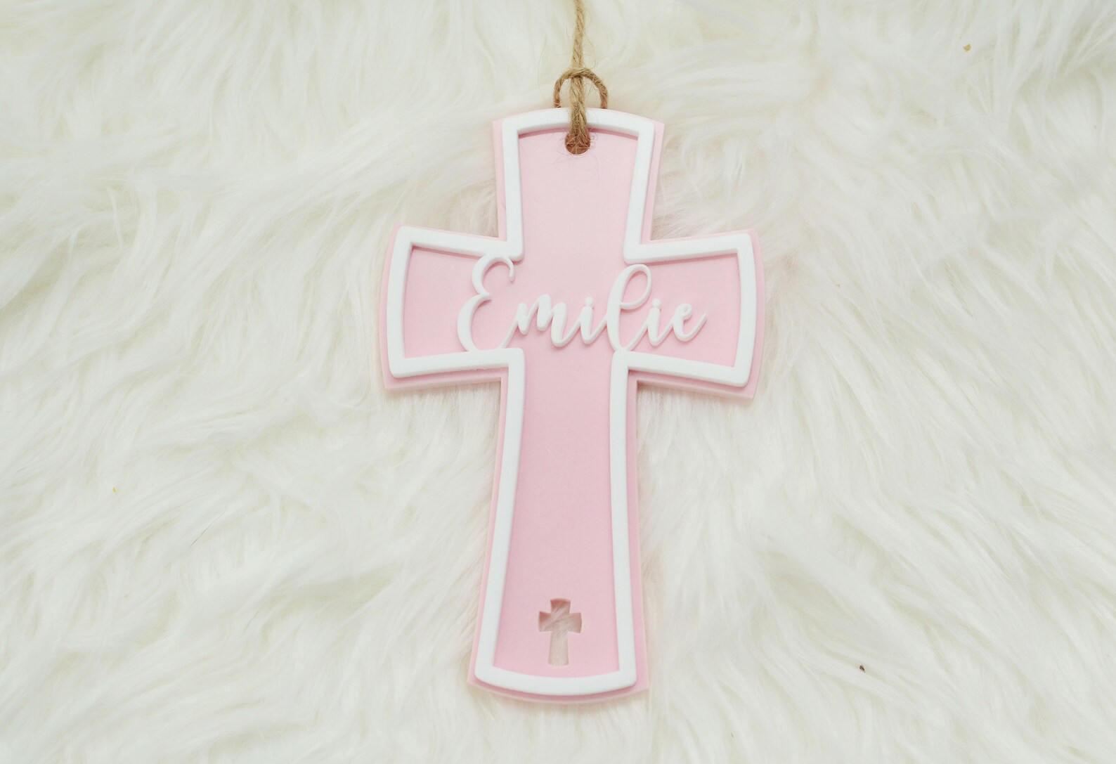 Cross Name Tag - Baptism Ornament, First Communion Gift, Easter Basket ...