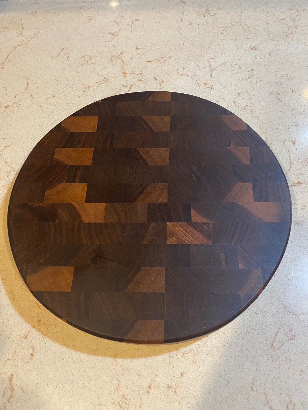 Walnut End Grain Cutting Board/butcher Block/round - Etsy