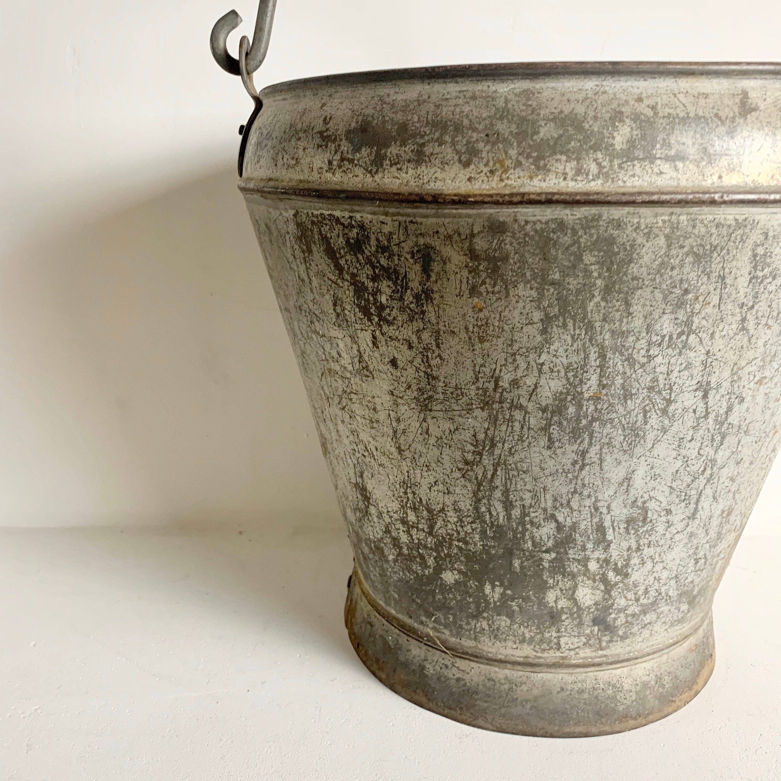 Rare French Antique Milk Bucket - Shabby Chic Garden Bucket - Well ...
