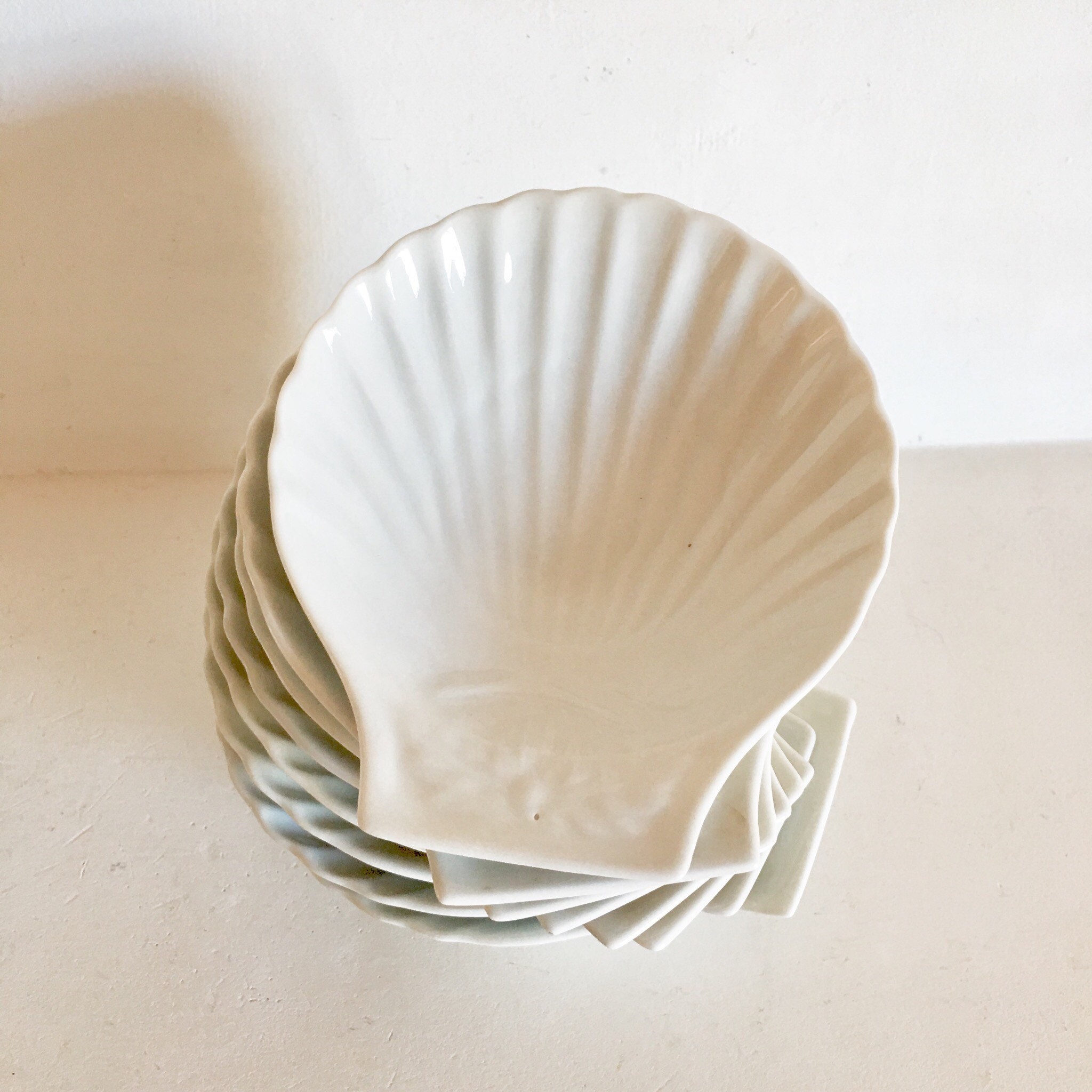 French Vintage Scallop Dishes - Apilco - Coquille Saint Jaques Plates ...