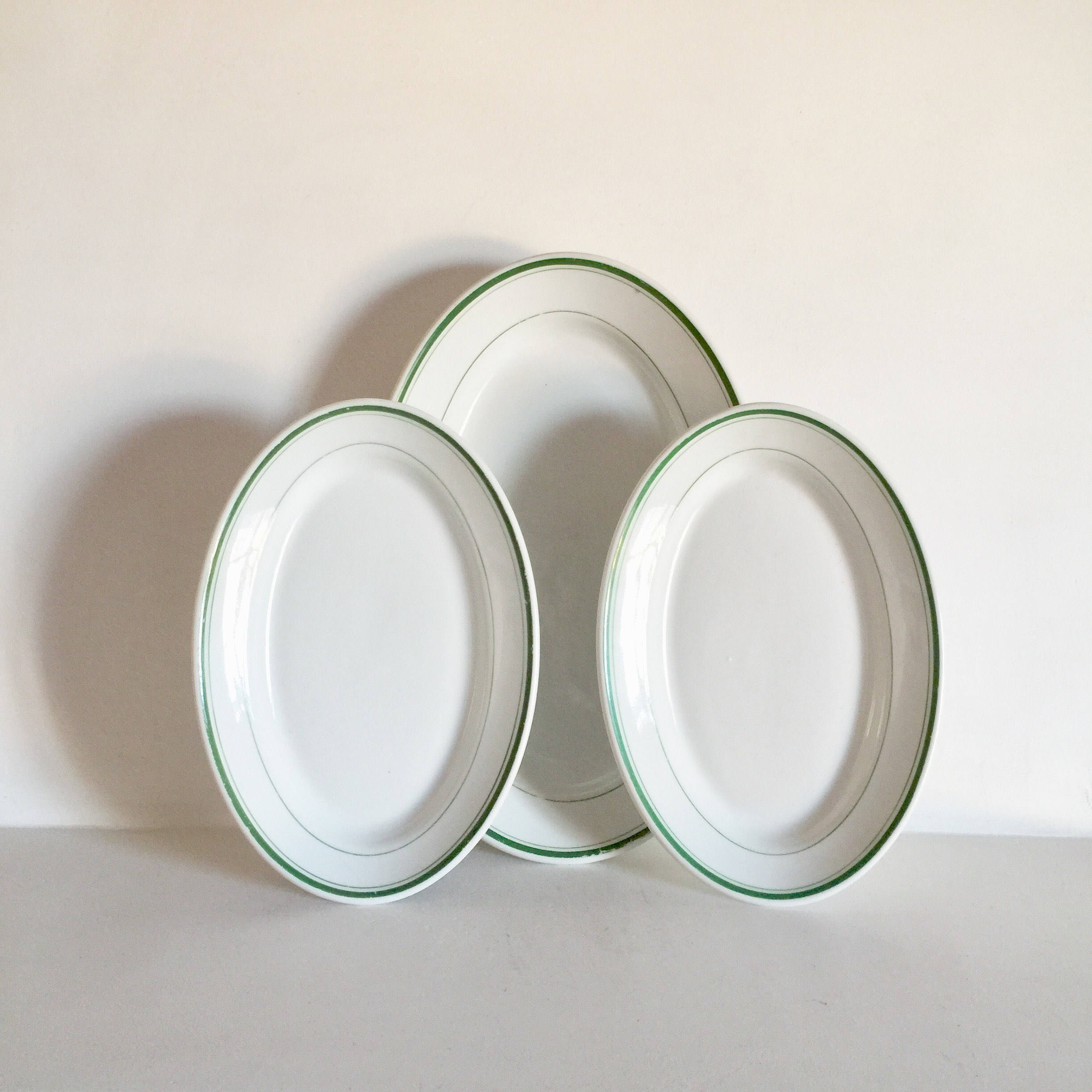 French Vintage Oval Serving Platters - White Ironstone Oval Serving ...