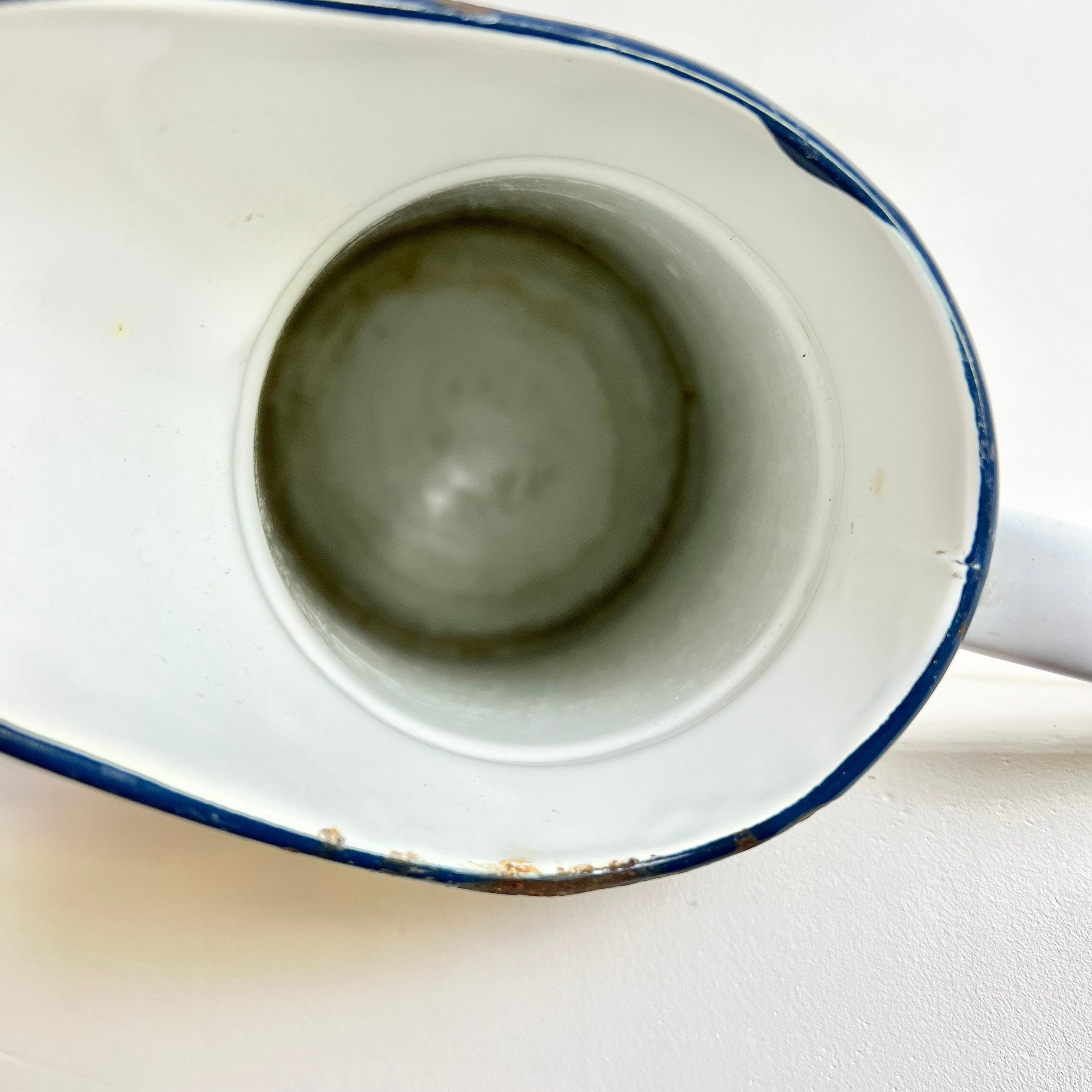 HOLD 4 DAVE -French Vintage Enamel Pitcher - Enamelware Jug - White ...