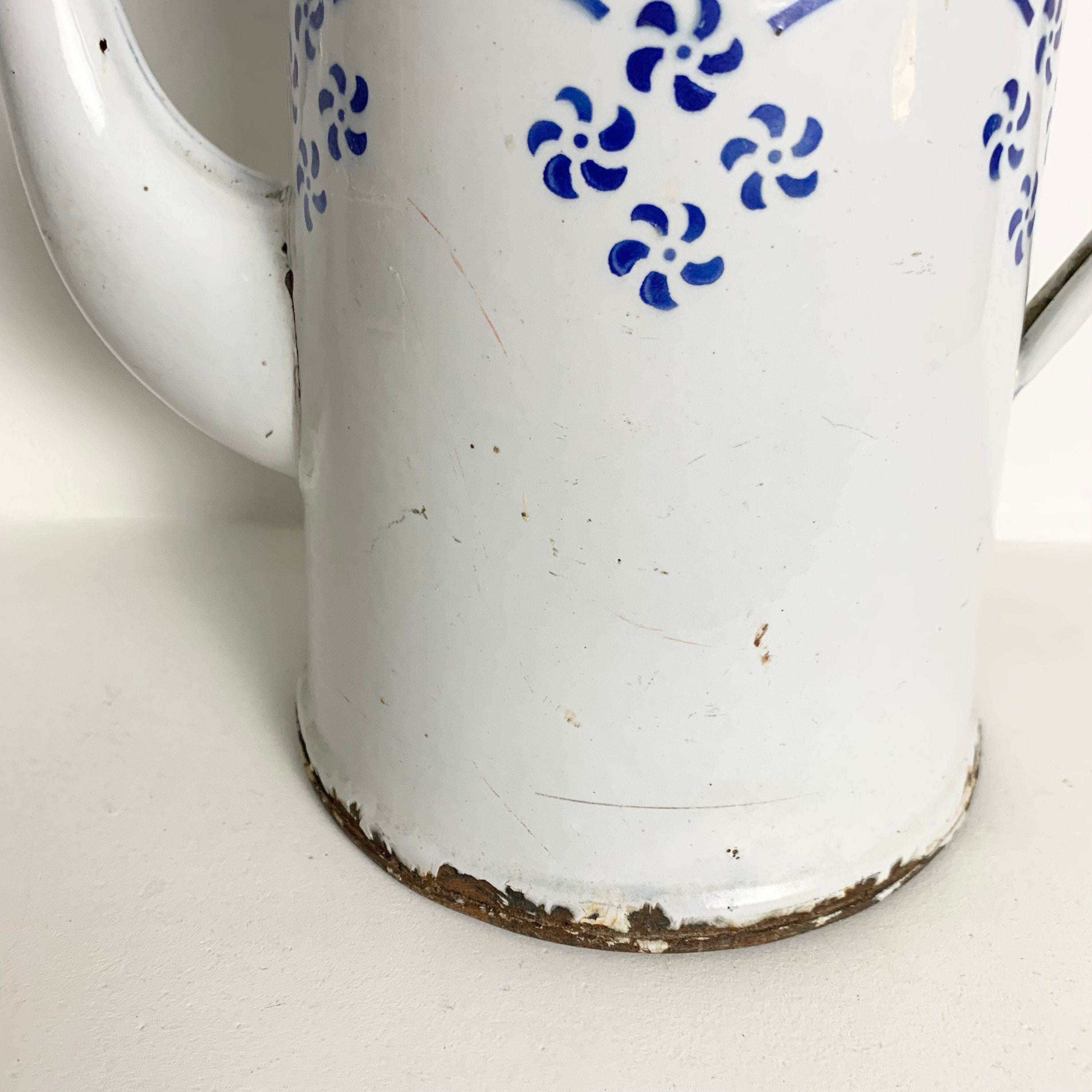 Rare French Antique Enamel Coffee Pot - Collectible - Decorative ...